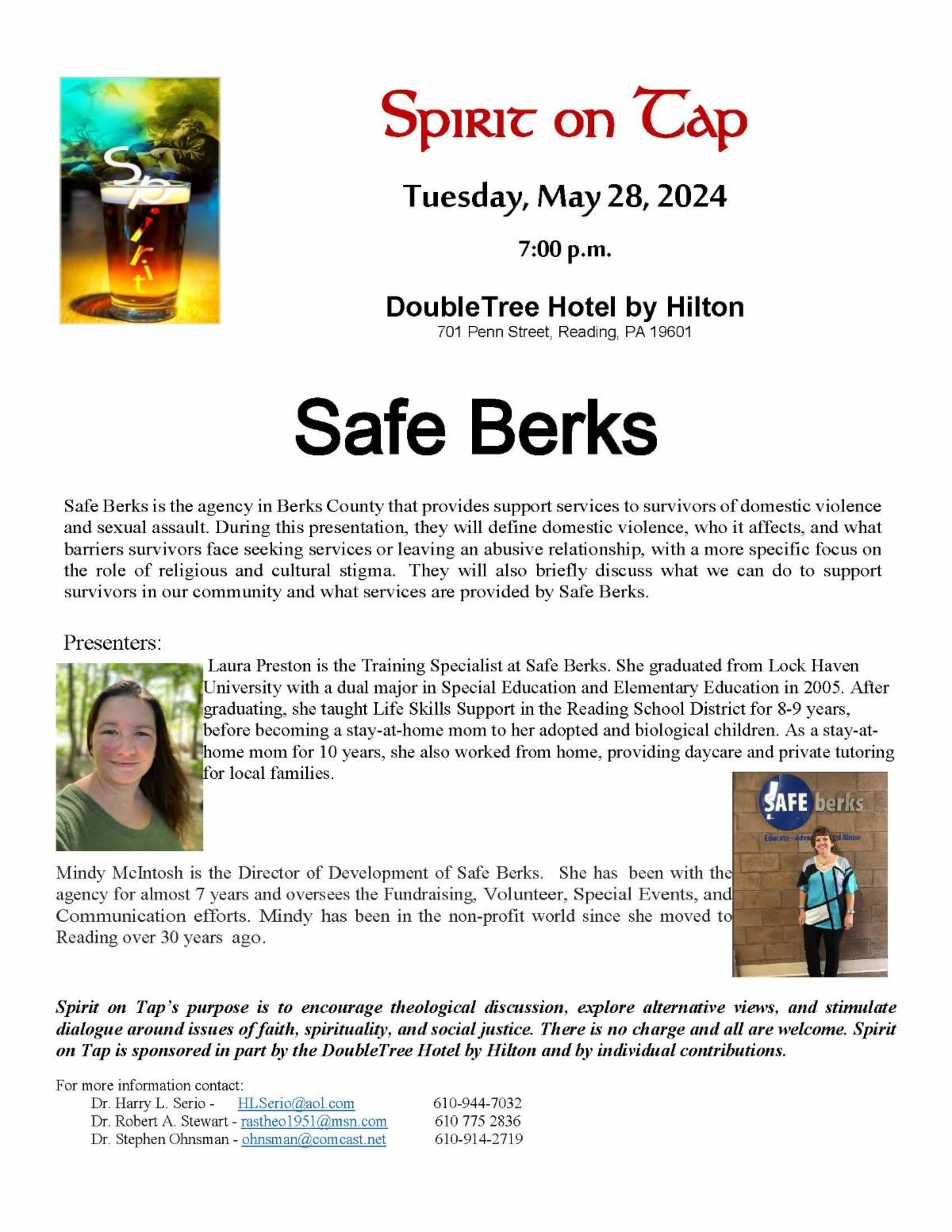 Spirit on Tap: Safe Berks - PSEC